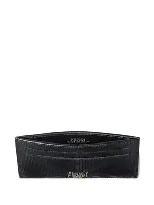 Fendi Logo-plaque Leather Cardholder - Black