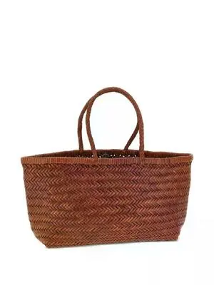 Dragon Diffusion Large Bamboo Triple Jump Chevron-weave Shoulder Bag - Brown