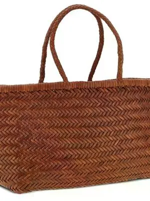 Dragon Diffusion Large Bamboo Triple Jump Chevron-weave Shoulder Bag - Brown