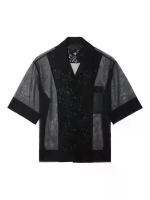 Simone Rocha Lace-panel Mesh Shirt