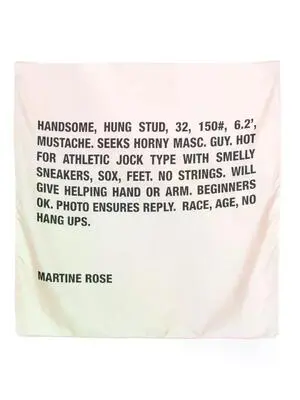 Martine Rose Text-print Silk Scarf