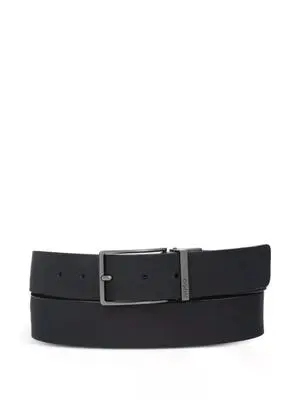 Hugo Leather Belt With Logo Buckle - Black