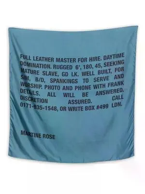 Martine Rose Text-print Silk Scarf - Blue
