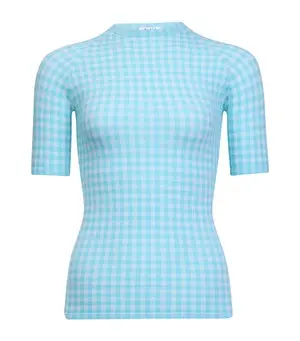 Alaïa Gingham Knit Top