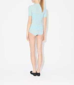 Alaïa Gingham Knit Top