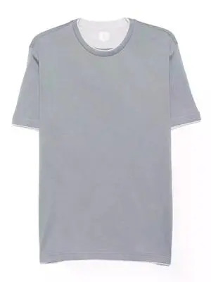 Eleventy Crew-neck Cotton T-shirt - Blue