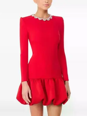Jenny Packham Embellished-neck Mini Dress - Red