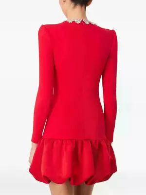Jenny Packham Embellished-neck Mini Dress - Red