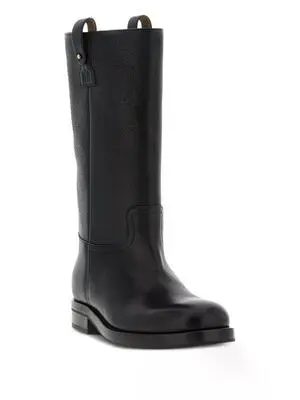 Church's Hammered Leather Round-toe Boots - Black