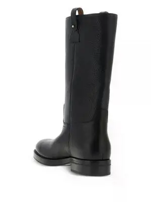 Church's Hammered Leather Round-toe Boots - Black