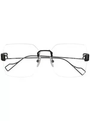 Balenciaga Bb Rimless Glasses - Black