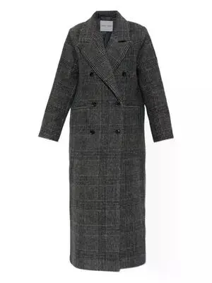 SAMSOE SAMSOE Sajilla Double-breasted Checked Coat - Grey