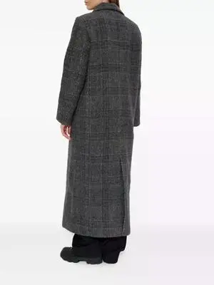 SAMSOE SAMSOE Sajilla Double-breasted Checked Coat - Grey