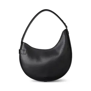 Ralph Lauren Leather Large Tasha Shoulder Bag - Black
