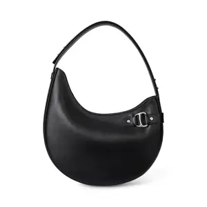 Ralph Lauren Leather Large Tasha Shoulder Bag - Black
