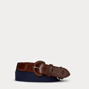 Ralph Lauren Webbed Cotton And Leather Belt - Newport Navy