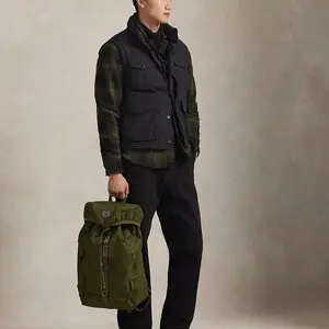 Ralph Lauren Nylon Oxford Outdoor Backpack - Olive