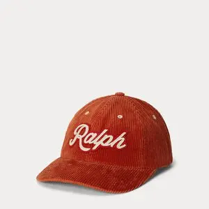 Ralph Lauren Corduroy Ball Cap - Spring Red