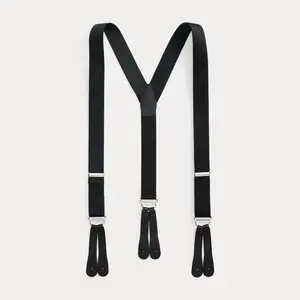 Ralph Lauren Calfskin-trim Suspenders - Black
