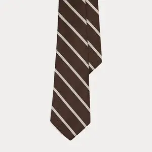 Ralph Lauren Ralph Lauren Striped Silk Twill Neck Tie Brown/white
