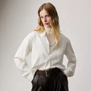 Ralph Lauren Abbie Cotton Broadcloth Blouse