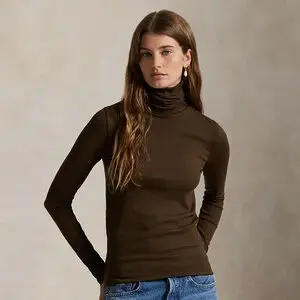 Ralph Lauren Stretch-blend Turtleneck - Dark Brown