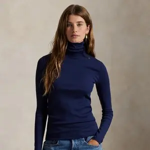 Ralph Lauren Stretch-Blend Turtleneck Newport Navy