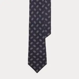 Ralph Lauren Linked-circles Cashmere-silk Tie - Navy