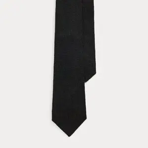 Polo Ralph Lauren Textured Herringbone Linen-Blend Tie Black