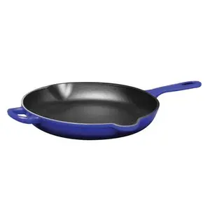 CHANTAL 10 Inch Round Cast Iron Skillet - Cobalt Blue