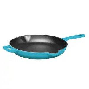 CHANTAL 10 Inch Round Cast Iron Skillet - Sea Blue