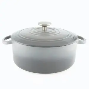 CHANTAL 3 Qt Round Cast Iron Dutch Oven Fade Gray