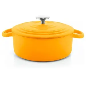 CHANTAL 3 Qt Round Cast Iron Dutch Oven Marigold