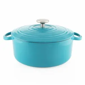 CHANTAL 3 Qt Round Cast Iron Dutch Oven Sea Blue