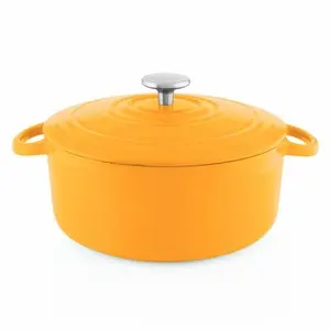 CHANTAL 5.6 Qt Round Cast Iron Dutch Oven - Marigold