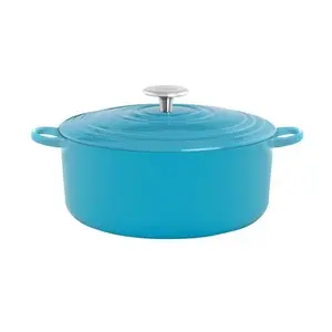 CHANTAL 5.6 Qt Round Cast Iron Dutch Oven - Sea Blue