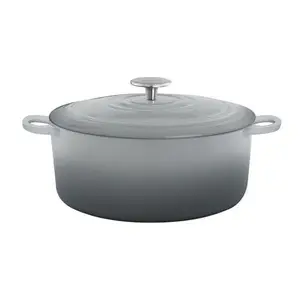CHANTAL 7 Qt Round Cast Iron Dutch Oven - Fade Gray