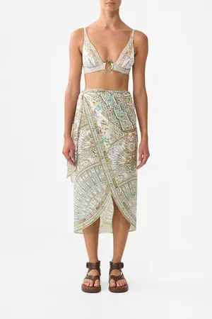 Camilla Eyelet Wrap Maxi Sarong With Tie Waist - Ottoman Dynasty