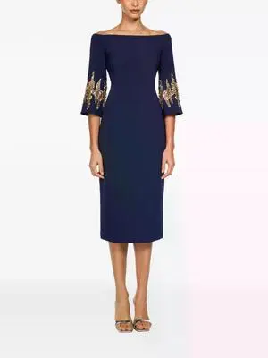 Jenny Packham Aster Sequin-embellished Midi Dress - Blue