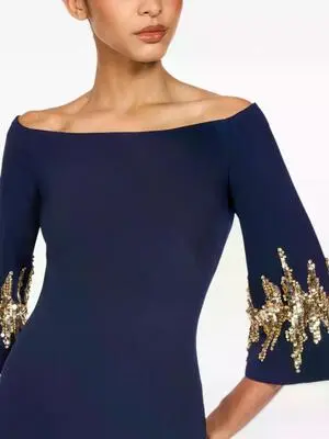 Jenny Packham Aster Sequin-embellished Midi Dress - Blue