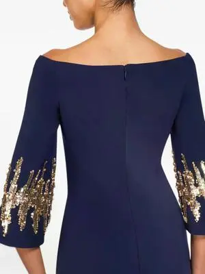 Jenny Packham Aster Sequin-embellished Midi Dress - Blue