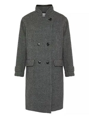 YVES SALOMON Double-breasted Virgin Wool Coat