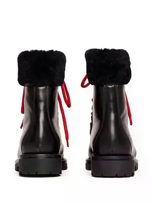 SCAROSSO Lace-up Shearling Boots
