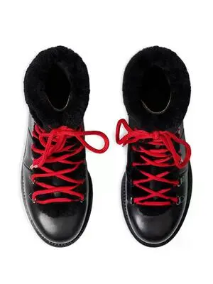 SCAROSSO Lace-up Shearling Boots