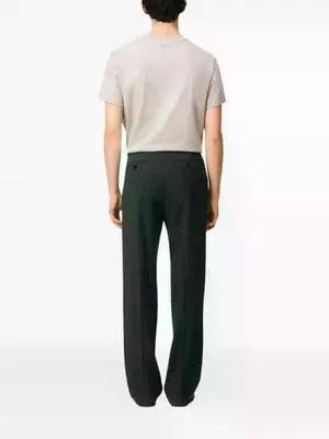 AMI Paris Wool Straight-leg Trousers - Grey
