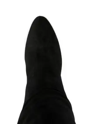 Paris Texas Suede Leather Block-heel Boots