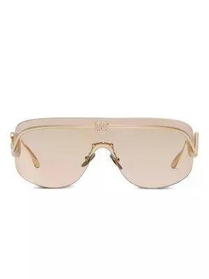 Dolce & Gabbana Logo Pilot Sunglasses - Gold