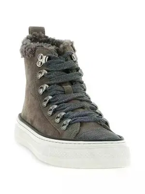 Brunello Cucinelli Shearling-trim Sneakers