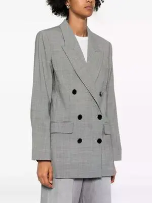 MARANT ETOILE Checked Double-breasted Jacket - Grey