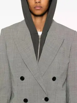 MARANT ETOILE Checked Double-breasted Jacket - Grey